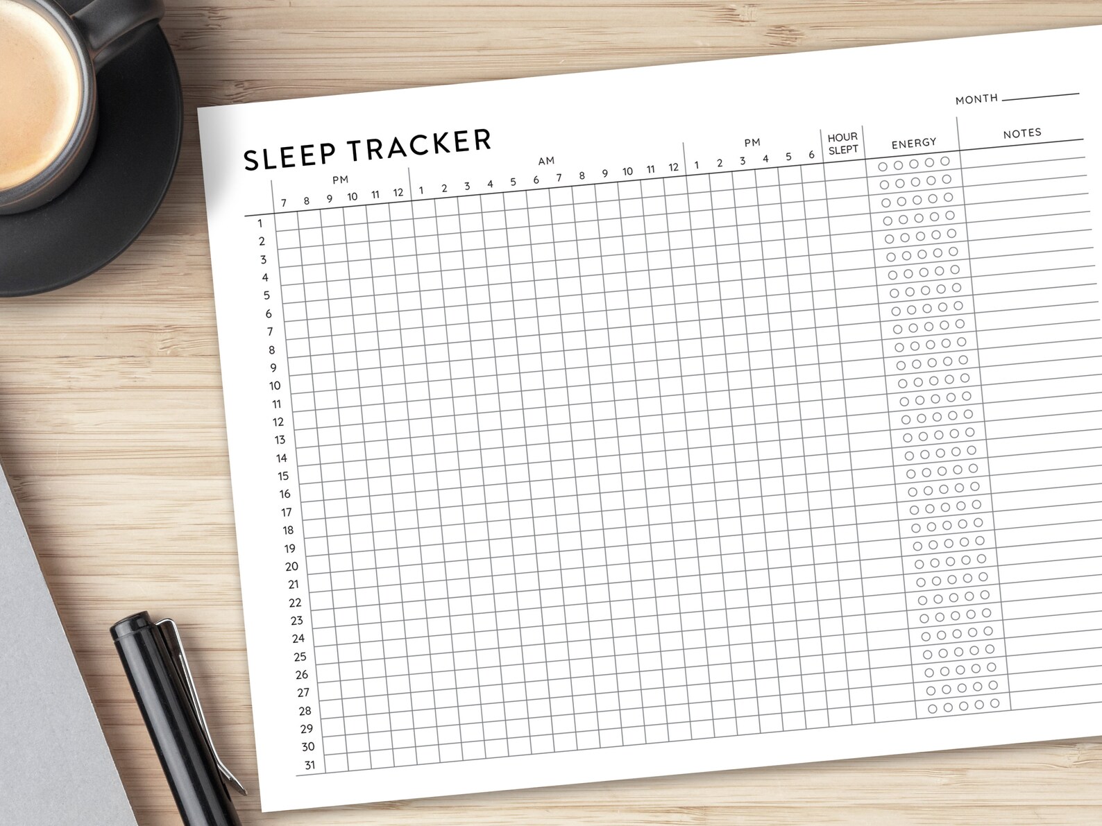 Sleep Tracker Printable, Monthly Sleep Tracker Planner Printable PDF ...