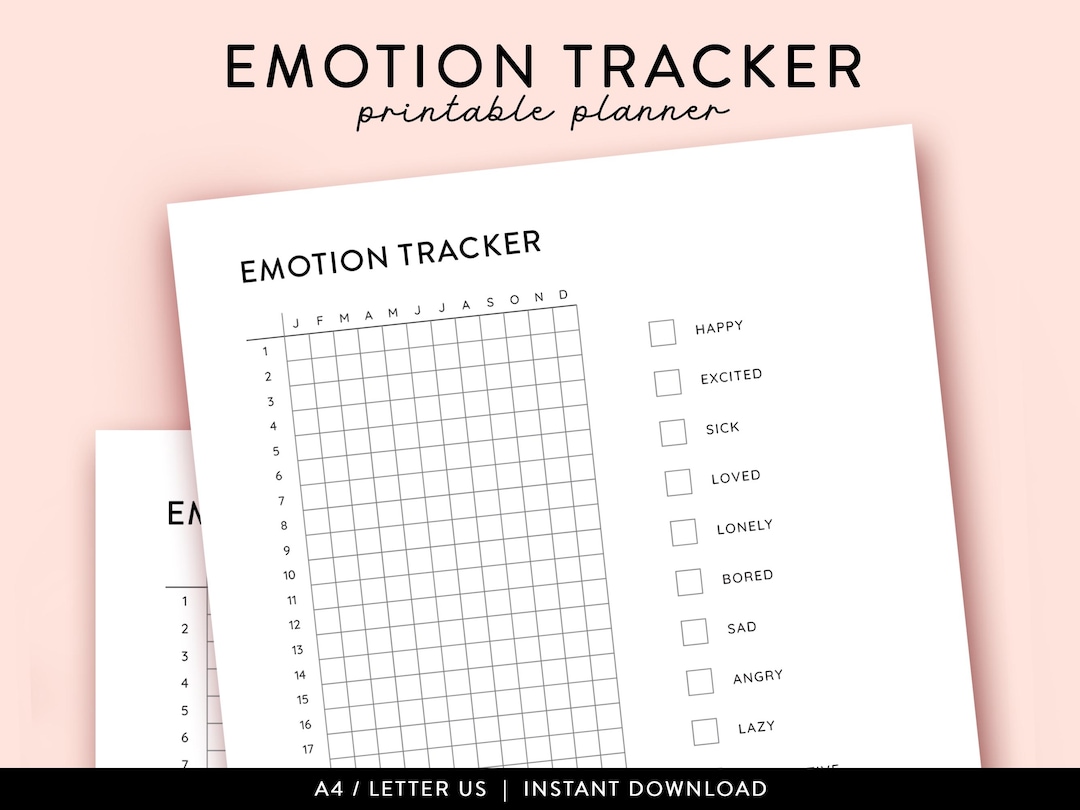 Emotion Tracker Printable, Mood Tracker Template, Emotion Mood Tracker ...