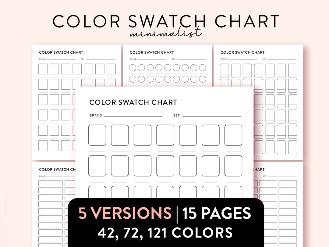 Color Swatch Chart Blank Color Chart Printable Color Swatch Template ...