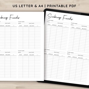 Sinking Funds Tracker Printable Sinking Funds Tracker Sheet, Sink Funds ...