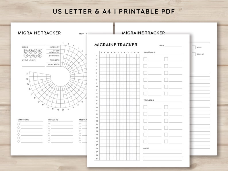 Migraine Tracker Printable, Headache Template, Migraine Track Headache ...