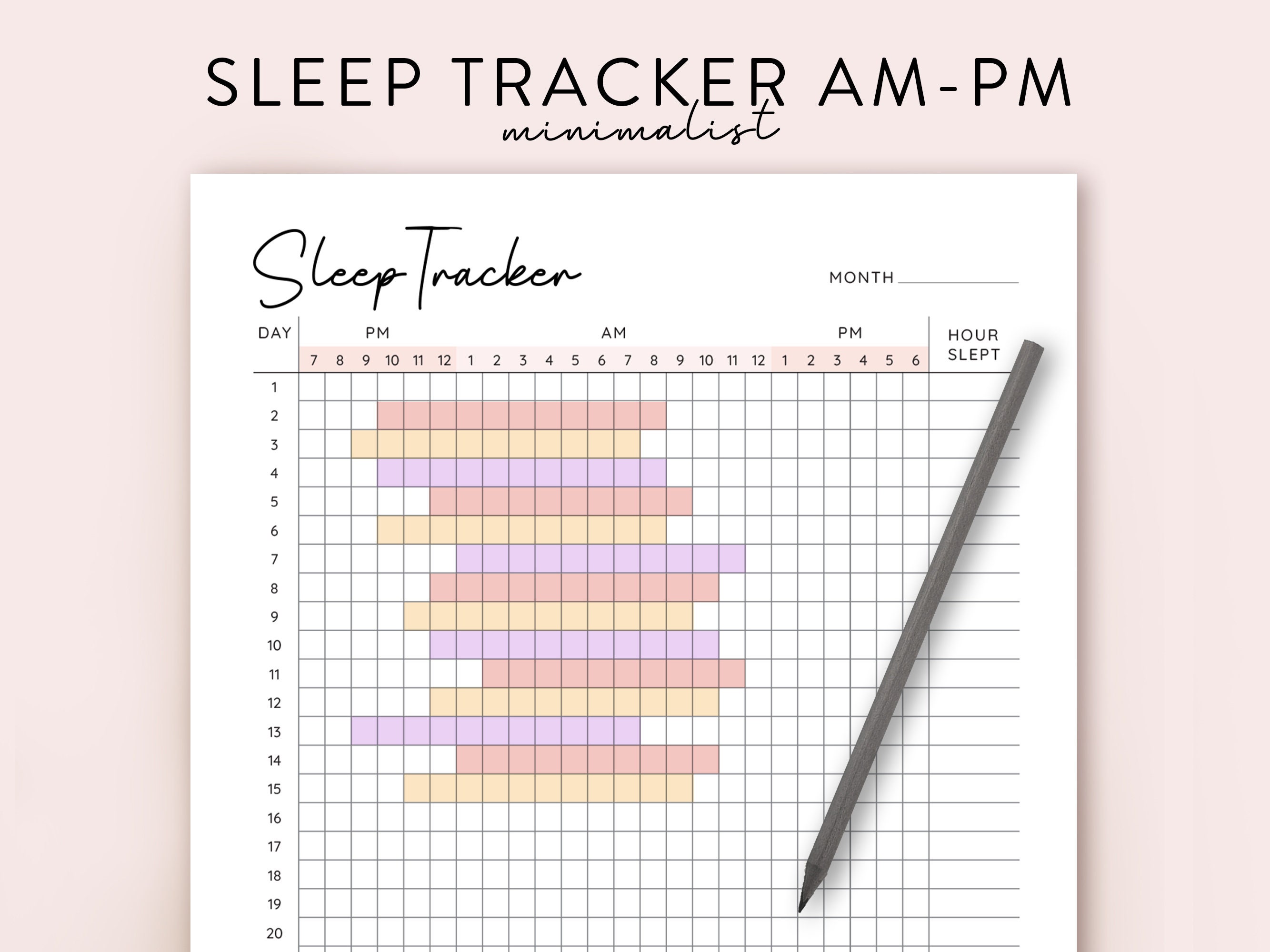 Sleep Tracker Printable Monthly Sleep Tracker Planner - Etsy