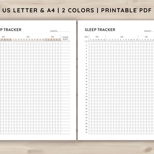 Sleep Tracker Printable, Monthly Sleep Tracker Planner Printable PDF ...