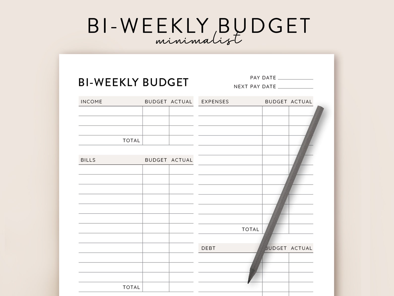 Bi-weekly Paycheck Budget Planner, Biweekly Budget Planner Printable ...
