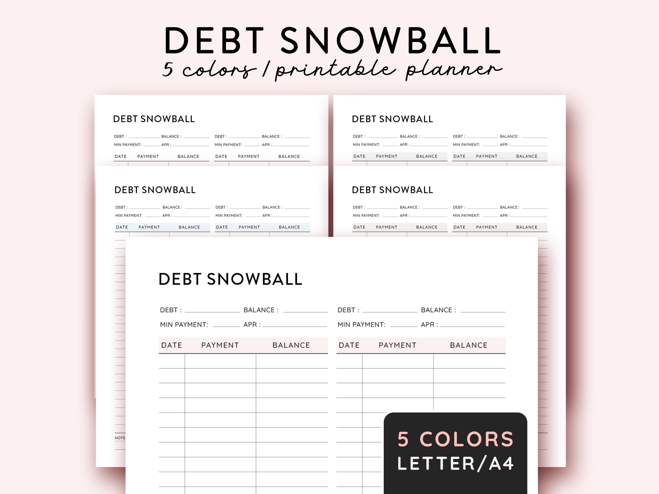 Debt Snowball Printable, Financial Planner, Debt Payment Tracker, Debt ...