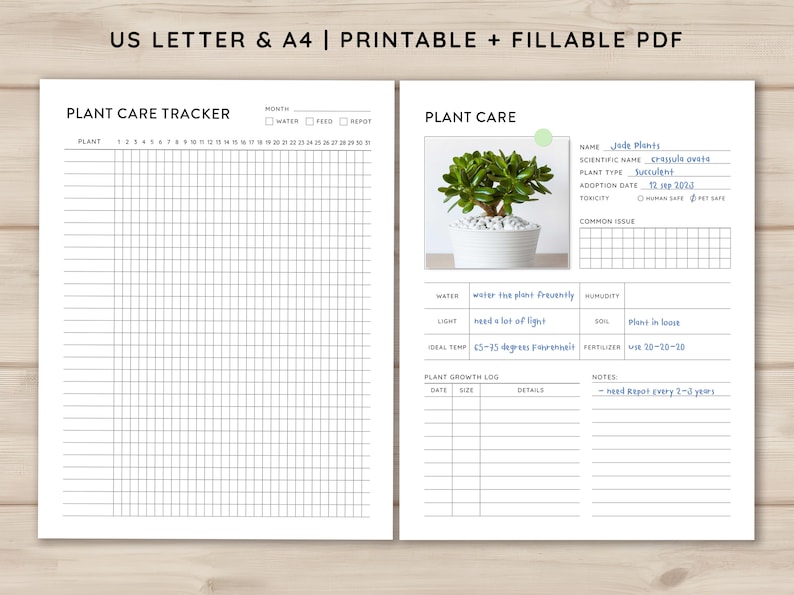 Garden Log Template EDITABLE Plant Care Tracker for Houseplant Lover ...