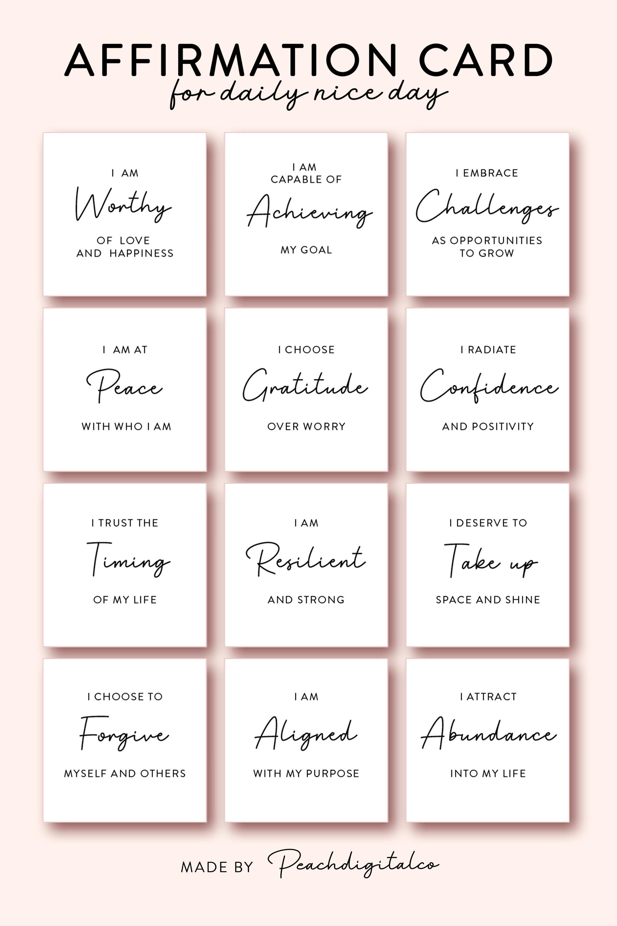 30 Days Affirmation Cards Printable, Vision Board Printables ...