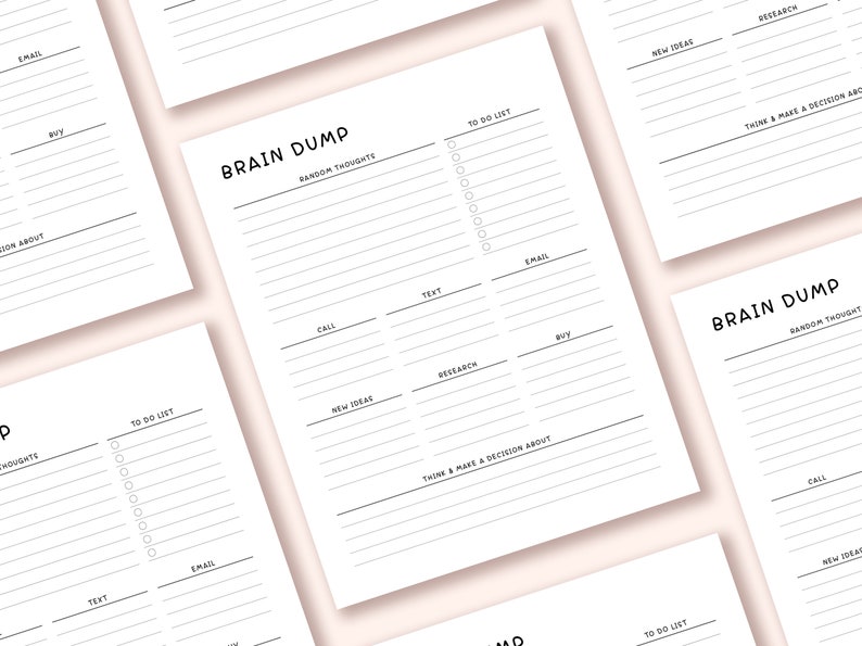 Brain Dump Printable, Thought Organizer, ADHD Brain Dump, Thought ...