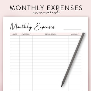 Monthly Expense Log Printable Expenses Tracker iPad Digital Spending ...