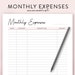 Monthly Expense Log Printable Expenses Tracker iPad Digital Spending ...
