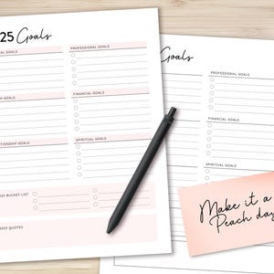 2025 Goal Settings Worksheet, 2025 Goals Template, Goals Printable ...