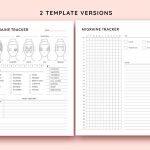 Migraine Tracker Printable, Headache Template, Migraine Track Headache ...