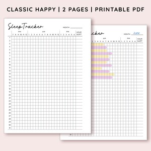 Happyplanner Sleep Tracker Printable Inserts Classic HP Insert Sleep Tracker Planner Classic ...