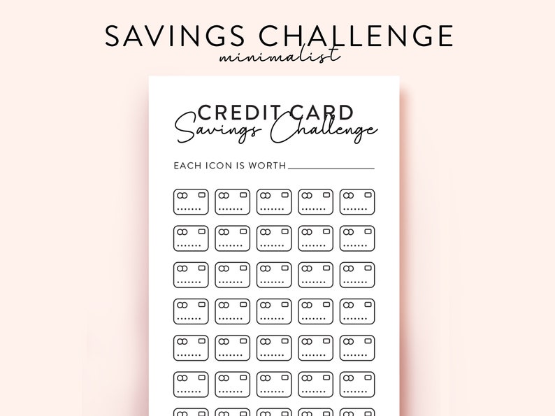 Credit Card Savings Challenge Printable A6, Credit Card Debt Challenge ...