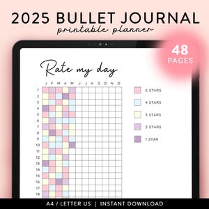 2025 Bullet Journal Printable, Yearly Trackers Bundle Printable, Bujo ...