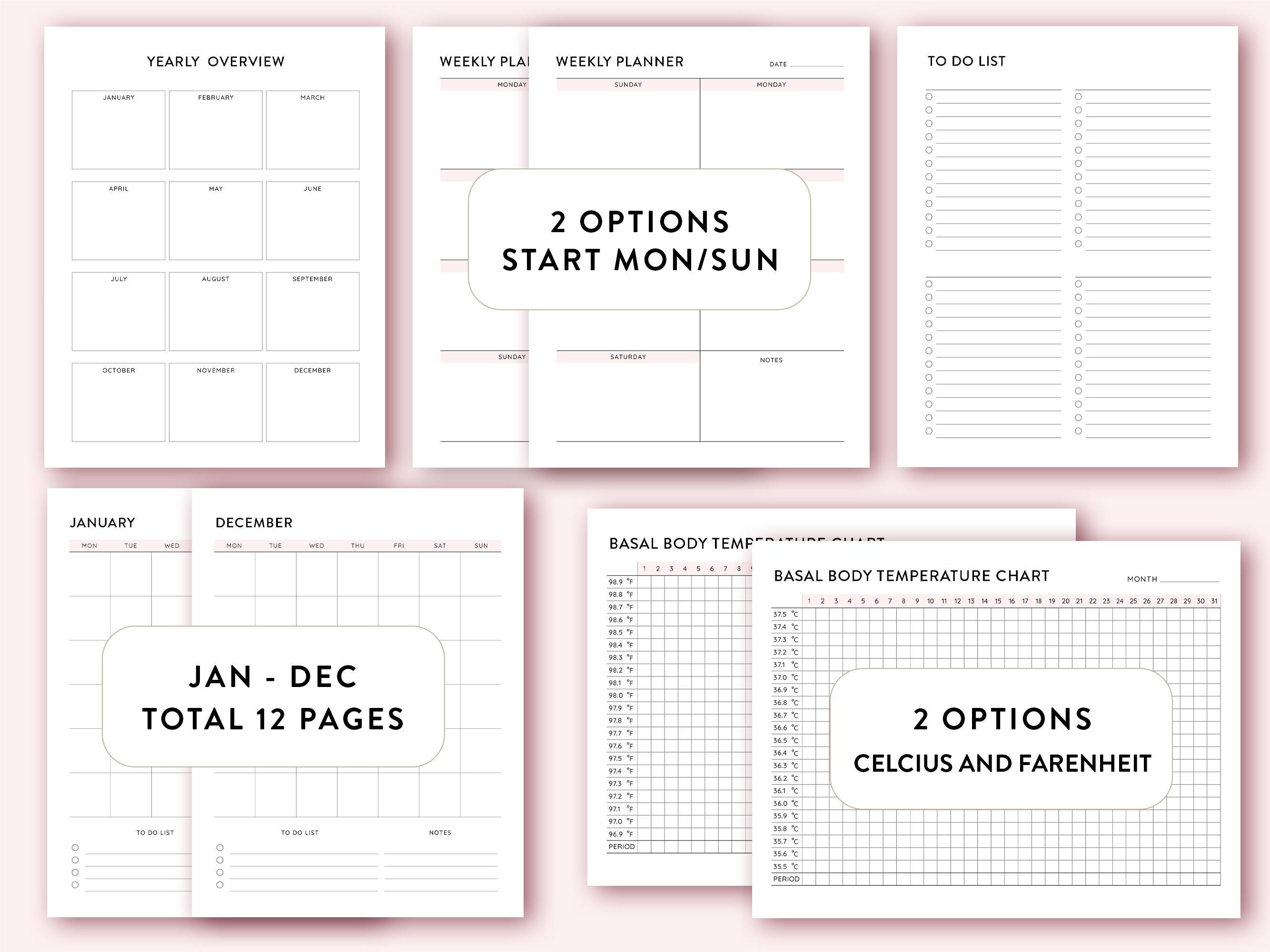 Fertility Journal Ovulation Tracker Printable, BBT Chart, Pregnancy ...