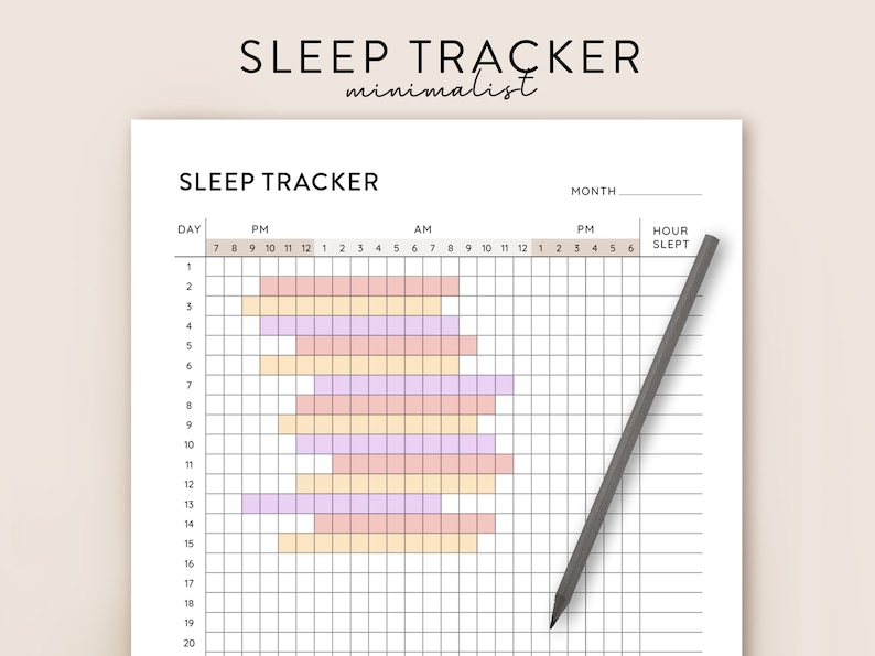 Sleep Tracker Printable, Monthly Sleep Tracker Planner Printable PDF ...