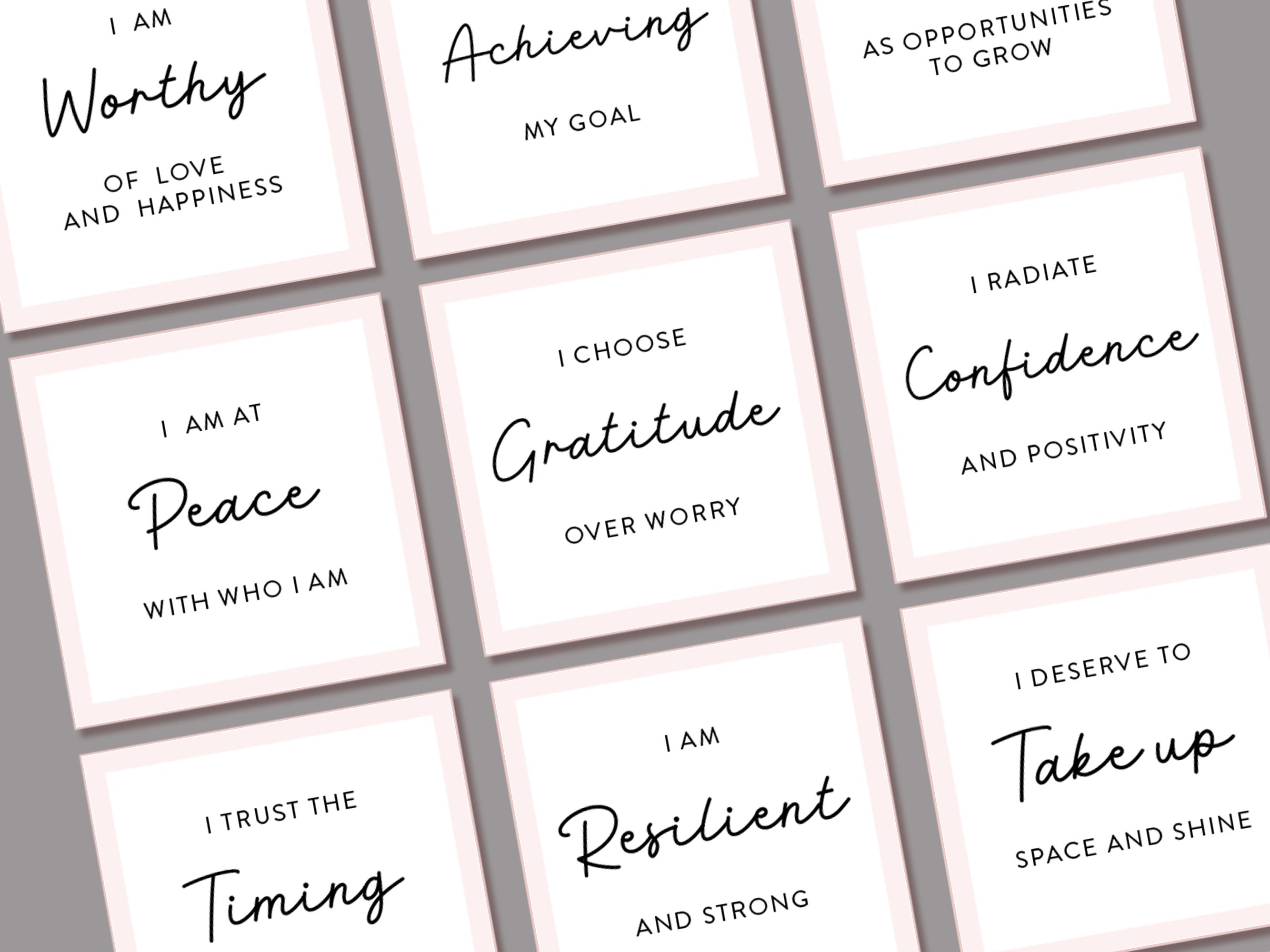 30 Days Affirmation Cards Printable, Vision Board Printables ...