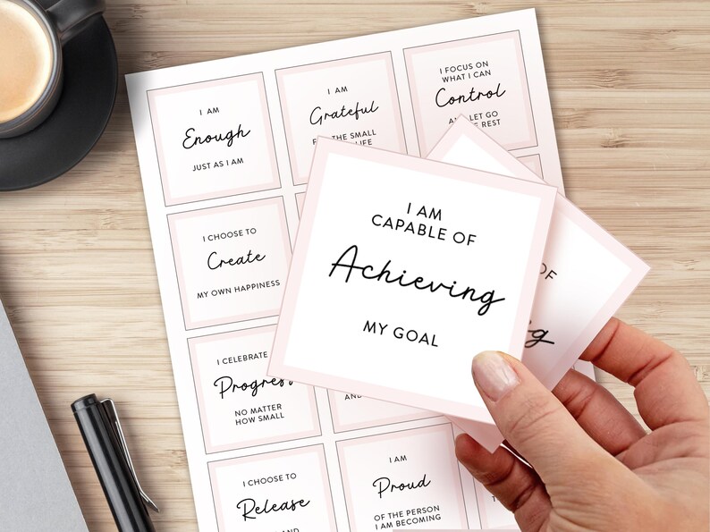 30 Days Affirmation Cards Printable, Vision Board Printables ...