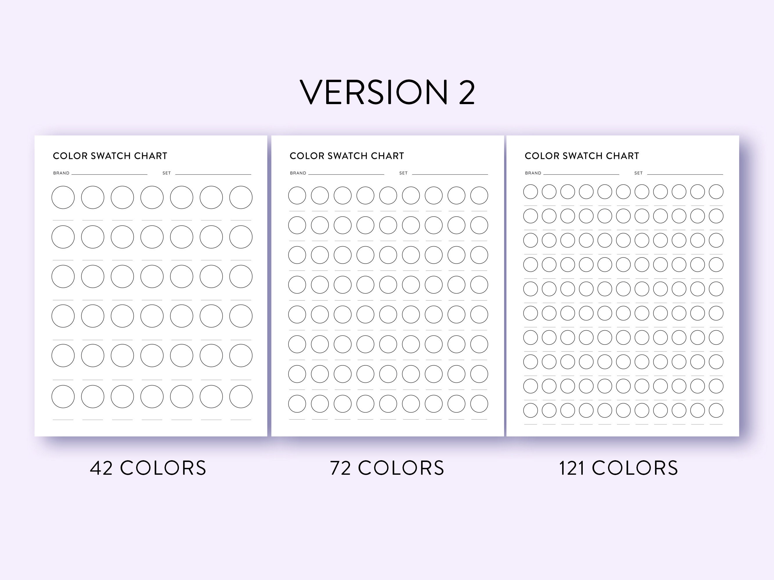 Color Swatch Chart Blank Color Chart Printable Color Swatch Template ...