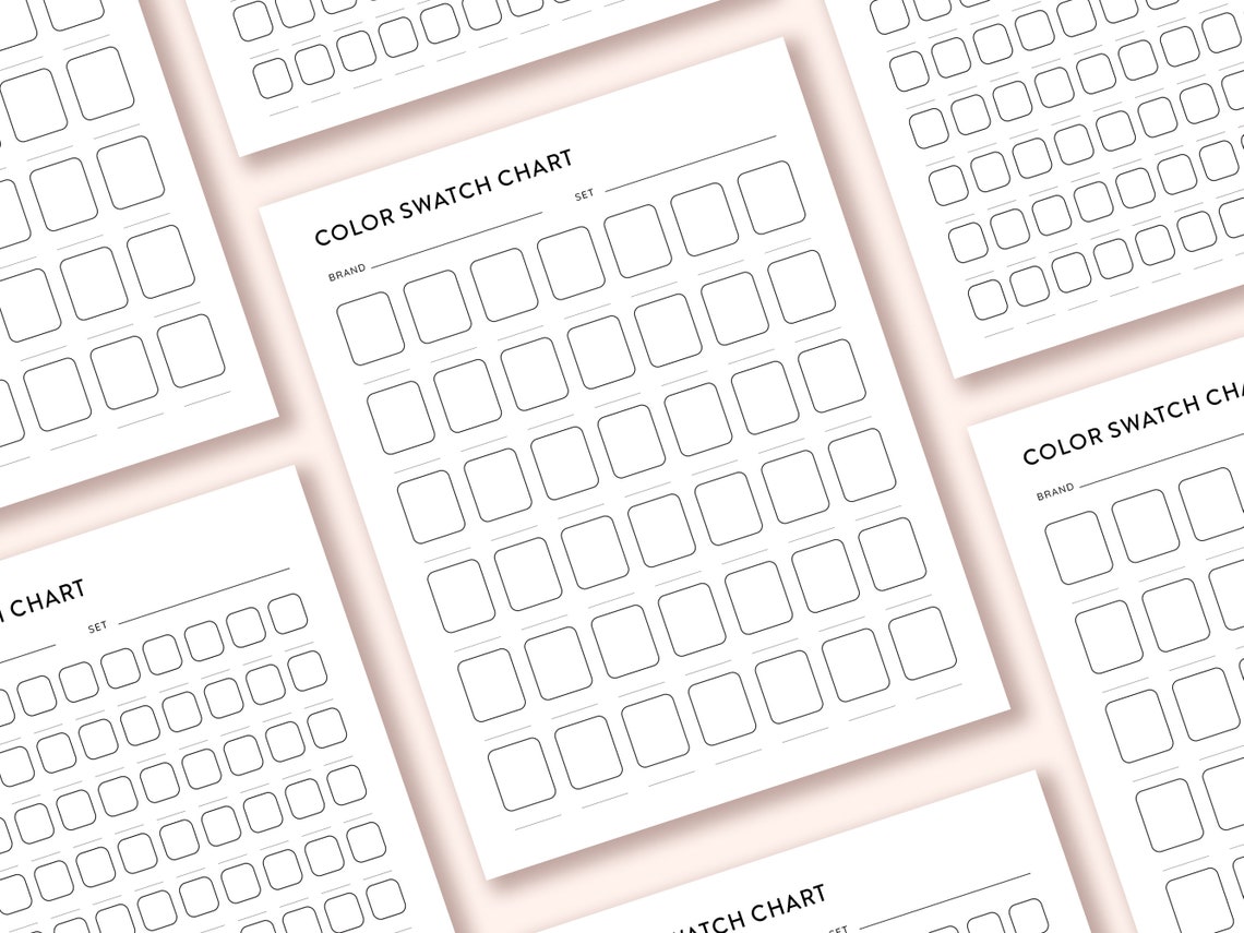 Color Swatch Chart Blank Color Chart Printable Color Swatch Template ...