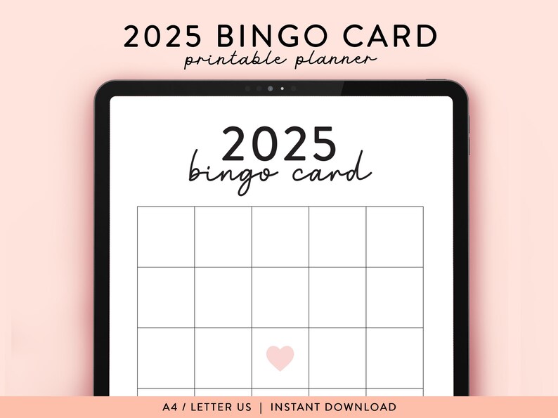2025 Bingo Card, 2025 Glow up Bingo Card Printable, New Year's ...