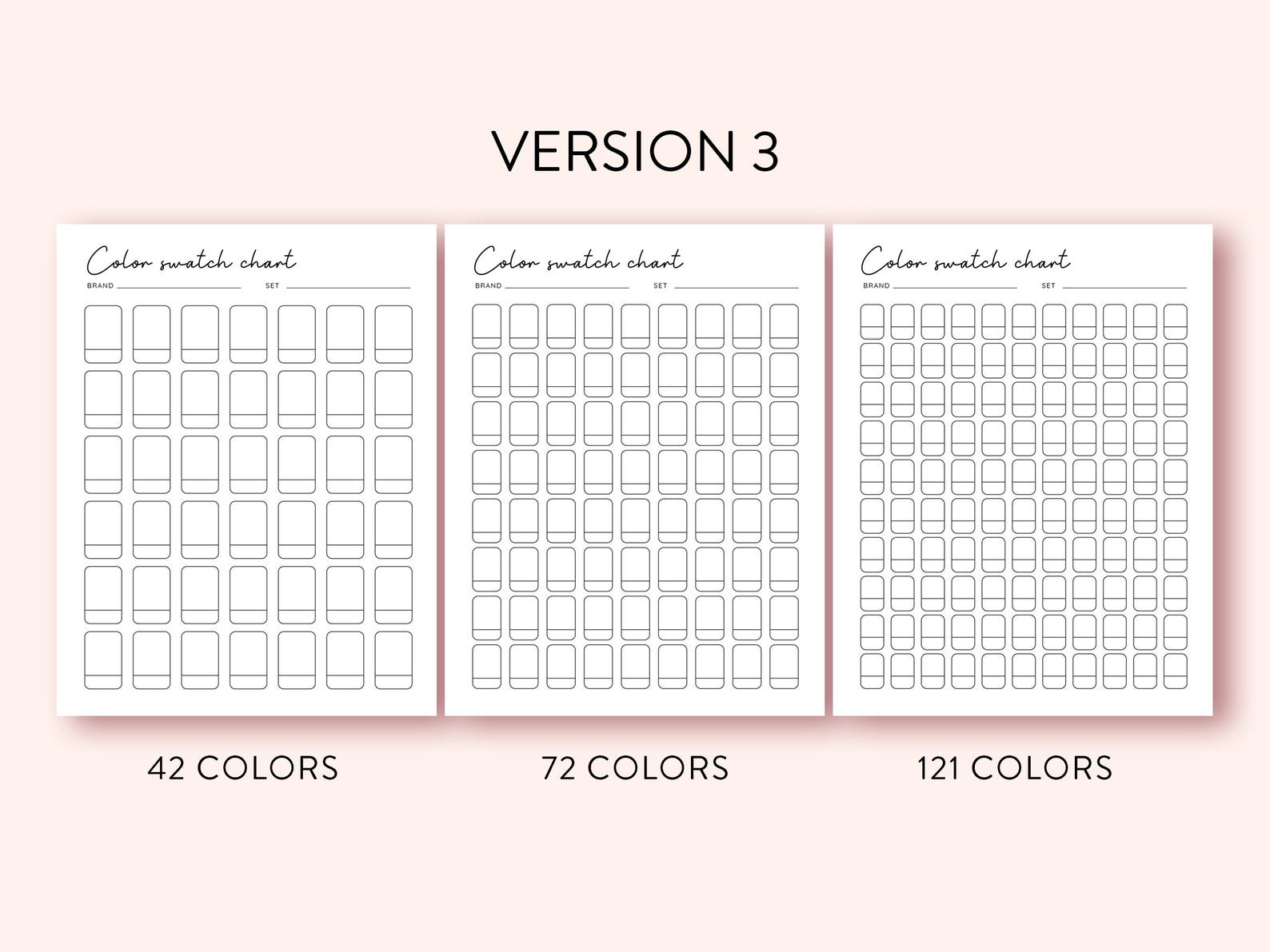 Color Swatch Chart Blank Color Chart Printable Color Swatch Template ...