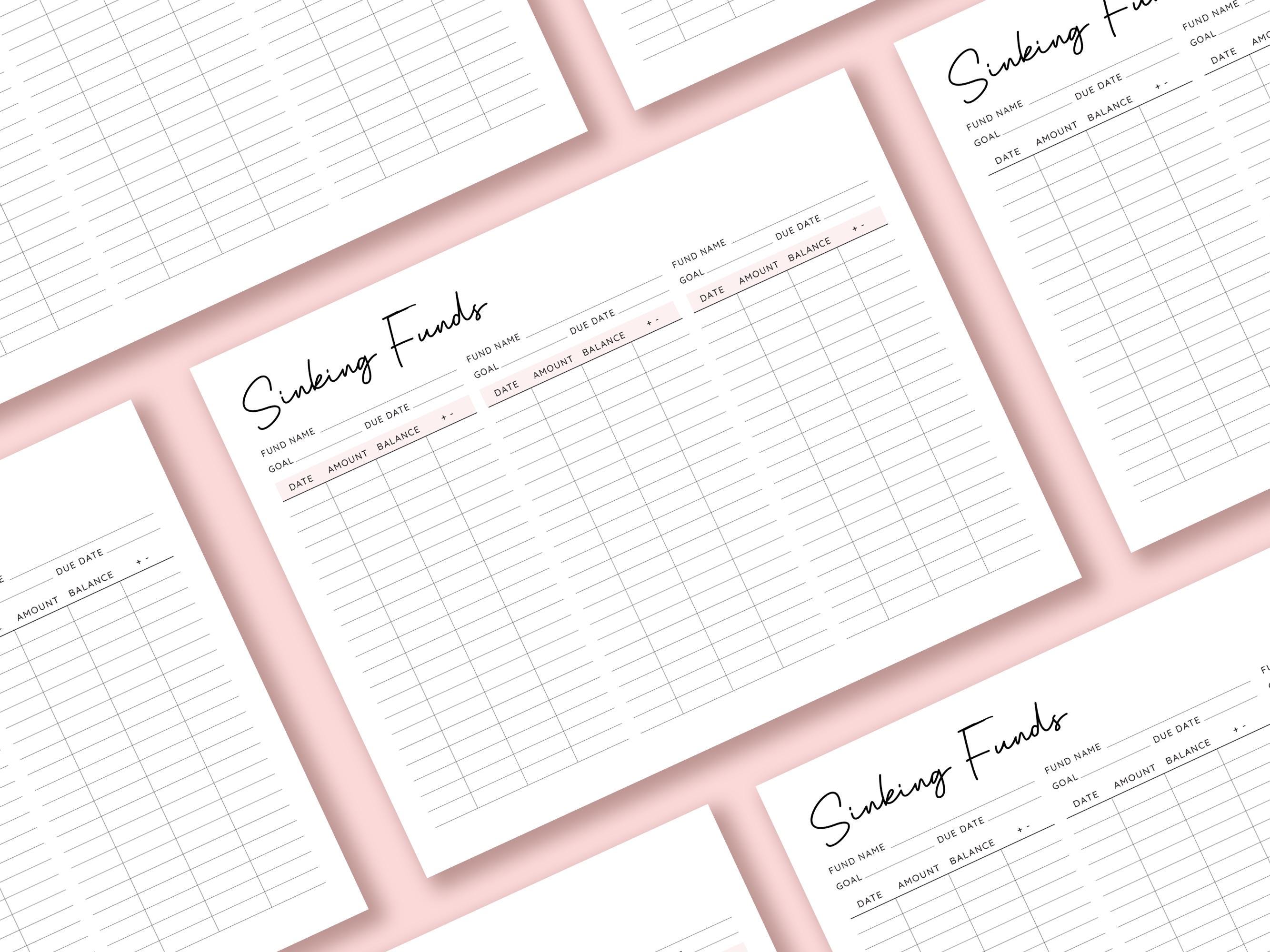 Sinking Funds Tracker Printable Landscape Sinking Funds Tracker Sheet ...