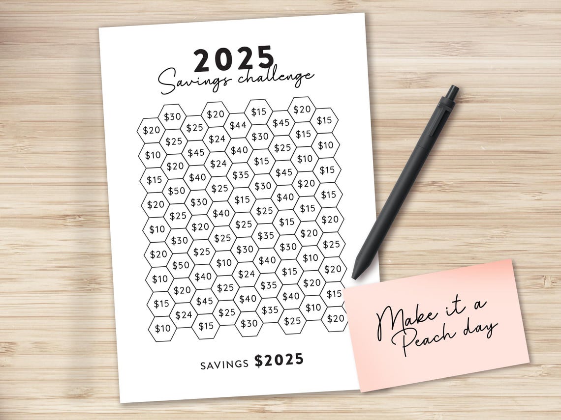 2025 Savings Challenge Printable, Save 2025 Challenge Low Budget ...