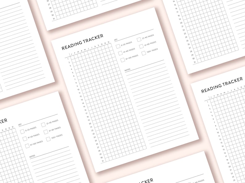 Minimalist Reading Tracker Printable Reading Tracker Template - Etsy