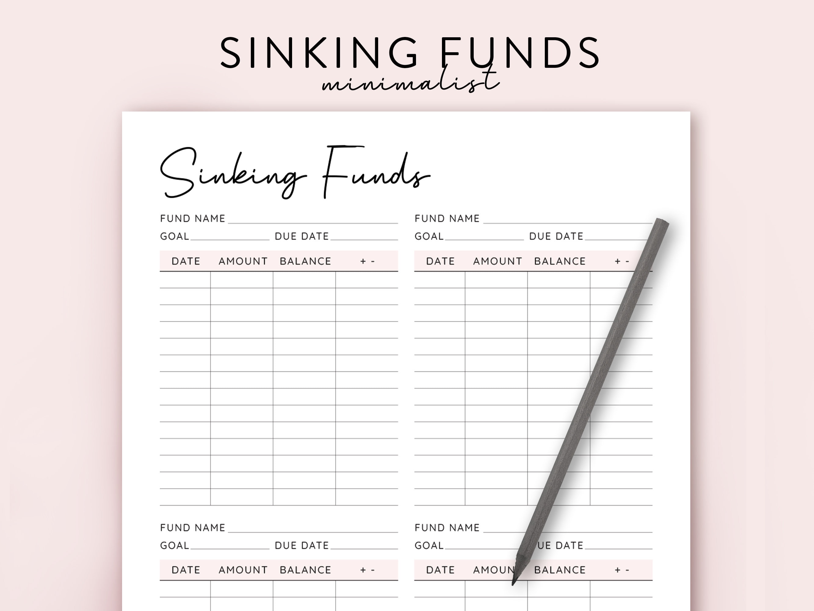 Sinking Funds Tracker Printable Sinking Funds Tracker Sheet - Etsy