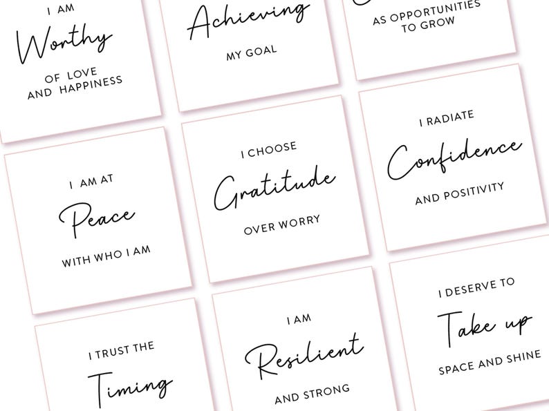 30 Days Affirmation Cards Printable, Vision Board Printables ...