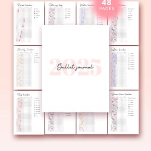 2025 Bullet Journal Printable, Yearly Trackers Bundle Printable, Bujo ...