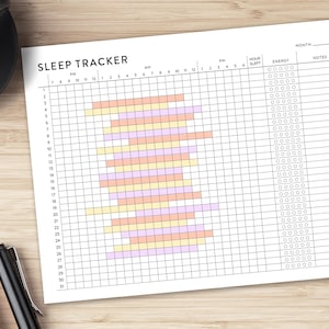 Sleep Tracker Printable, Monthly Sleep Tracker Planner Printable PDF ...