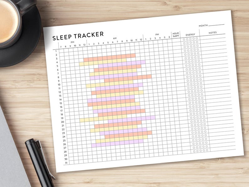 Sleep Tracker Printable, Monthly Sleep Tracker Planner Printable PDF ...
