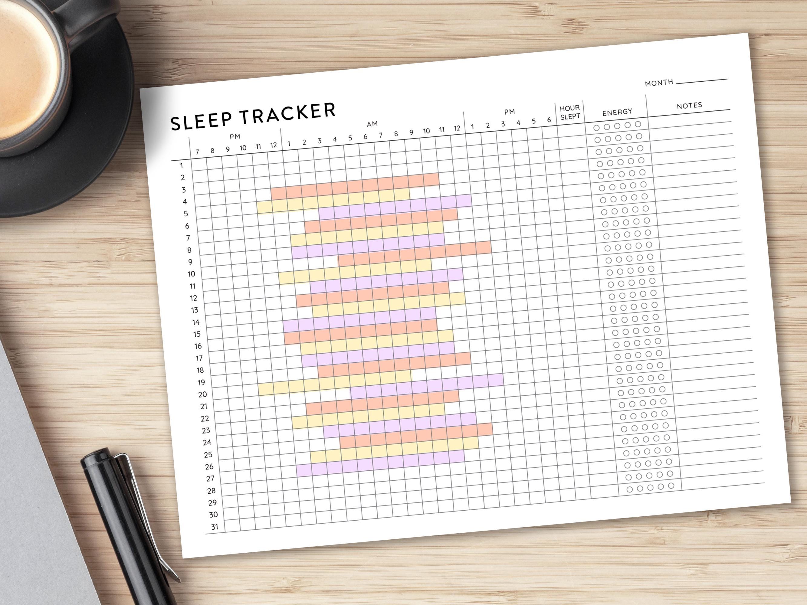 Sleep Tracker Printable, Monthly Sleep Tracker Planner Printable PDF ...
