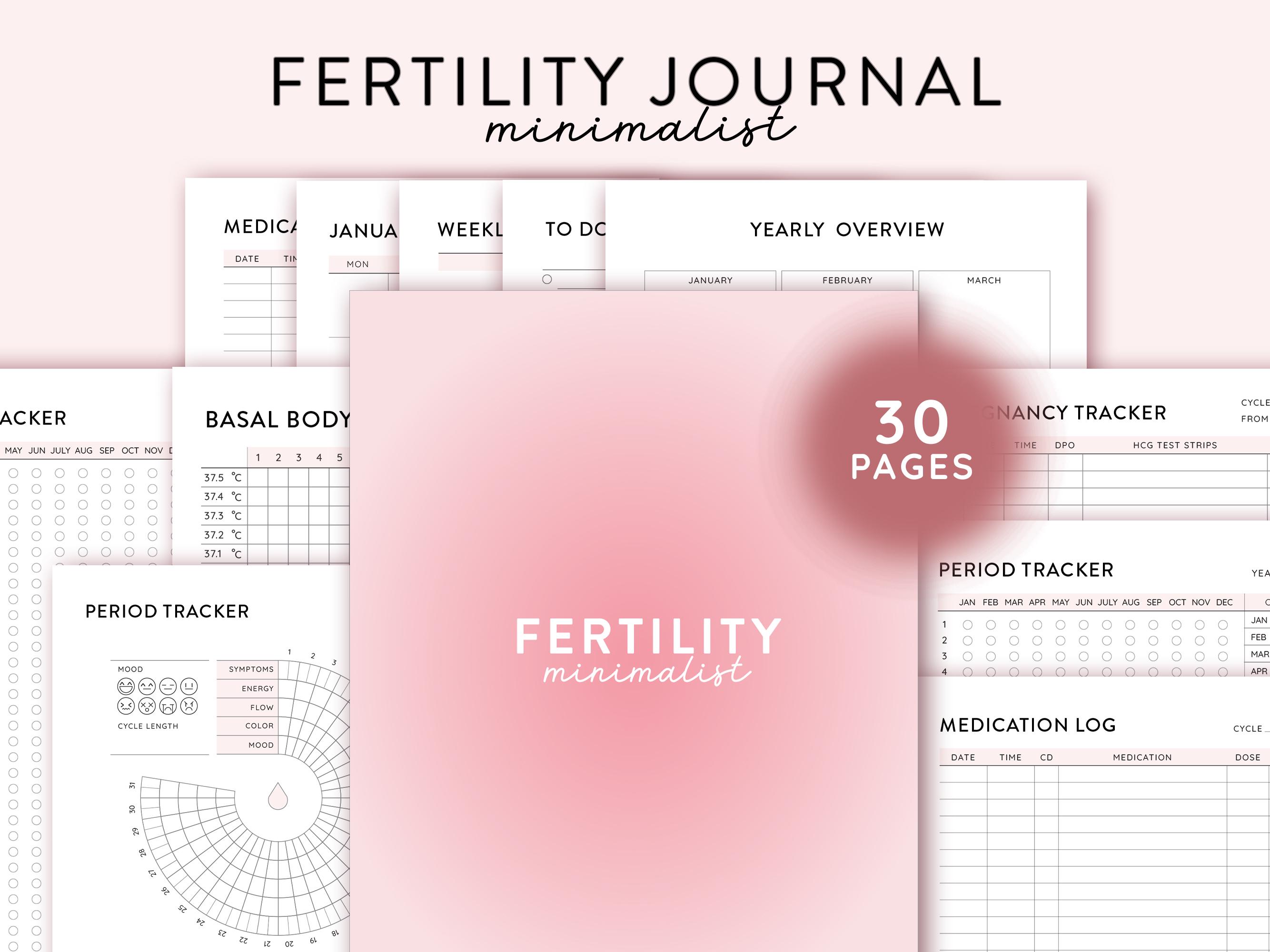 Fertility Journal Ovulation Tracker Printable, BBT Chart, Pregnancy ...