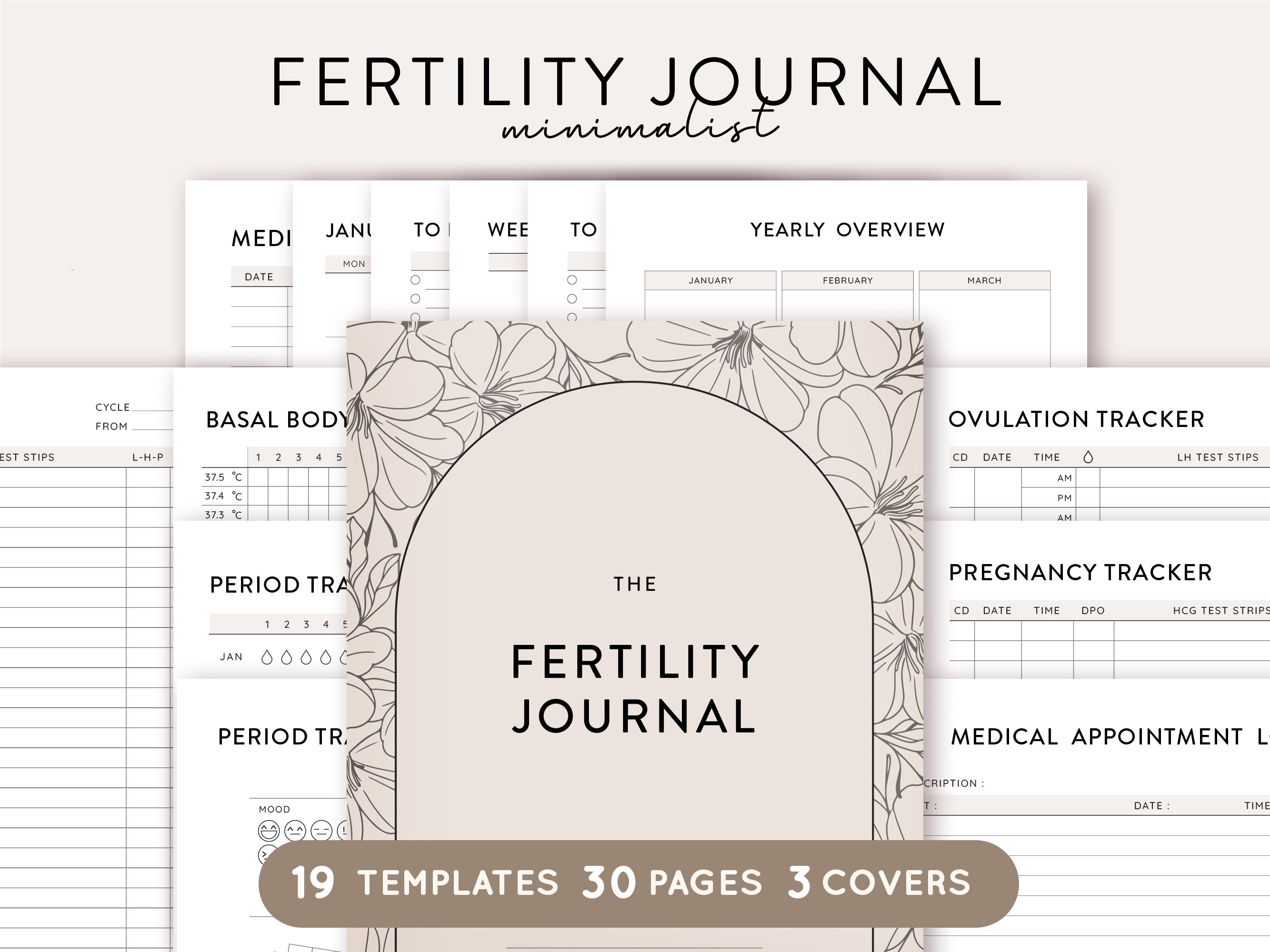 Fertility Journal Ovulation Tracker Printable, BBT Chart, Pregnancy ...