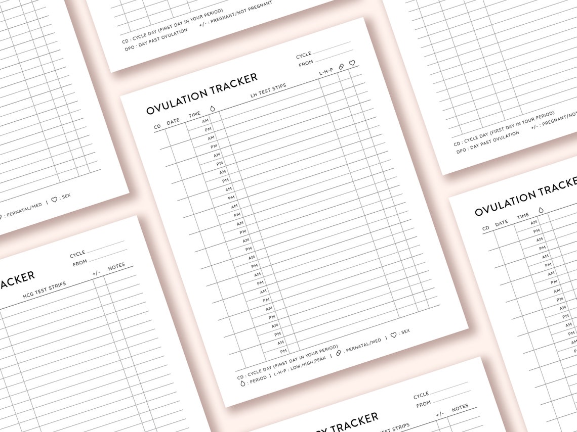 Ovulation Test Strips Tracker, Ovulation Tracker Printable, Ovulation ...