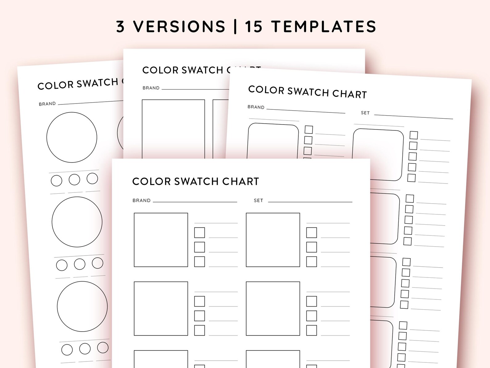 Pattern Color Swatch Chart Blank Color Chart Printable Color Swatch ...