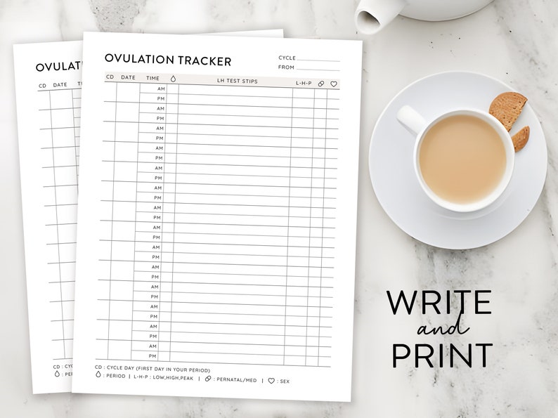 Ovulation Test Strips Tracker, Ovulation Tracker Printable, Ovulation ...