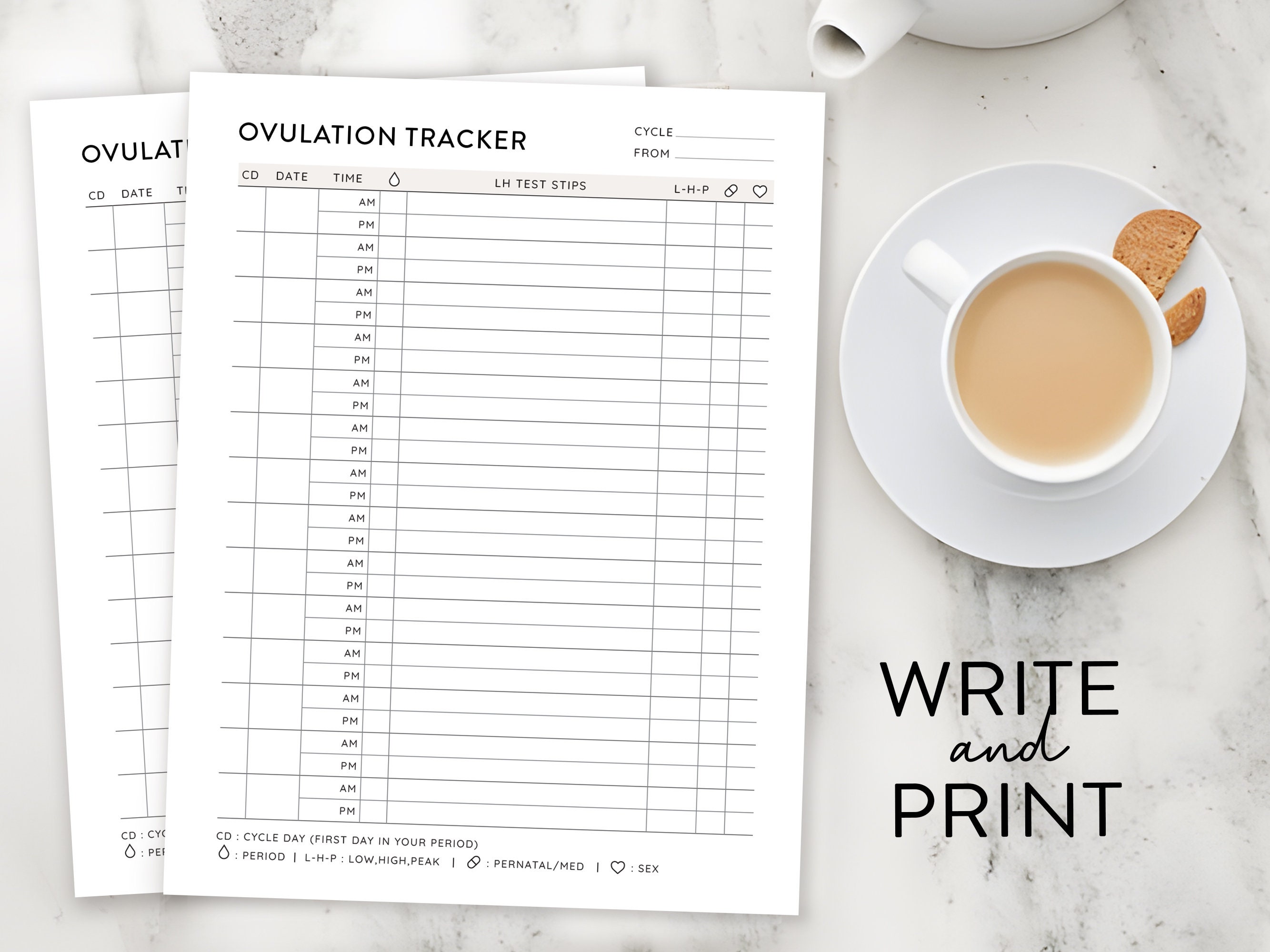 Ovulation Test Strips Tracker, Ovulation Tracker Printable, Ovulation ...