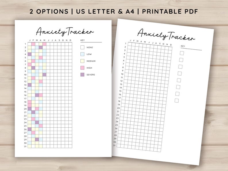 Anxiety Tracker Printable, Anxiety Log, Journal Page Printable, Track ...