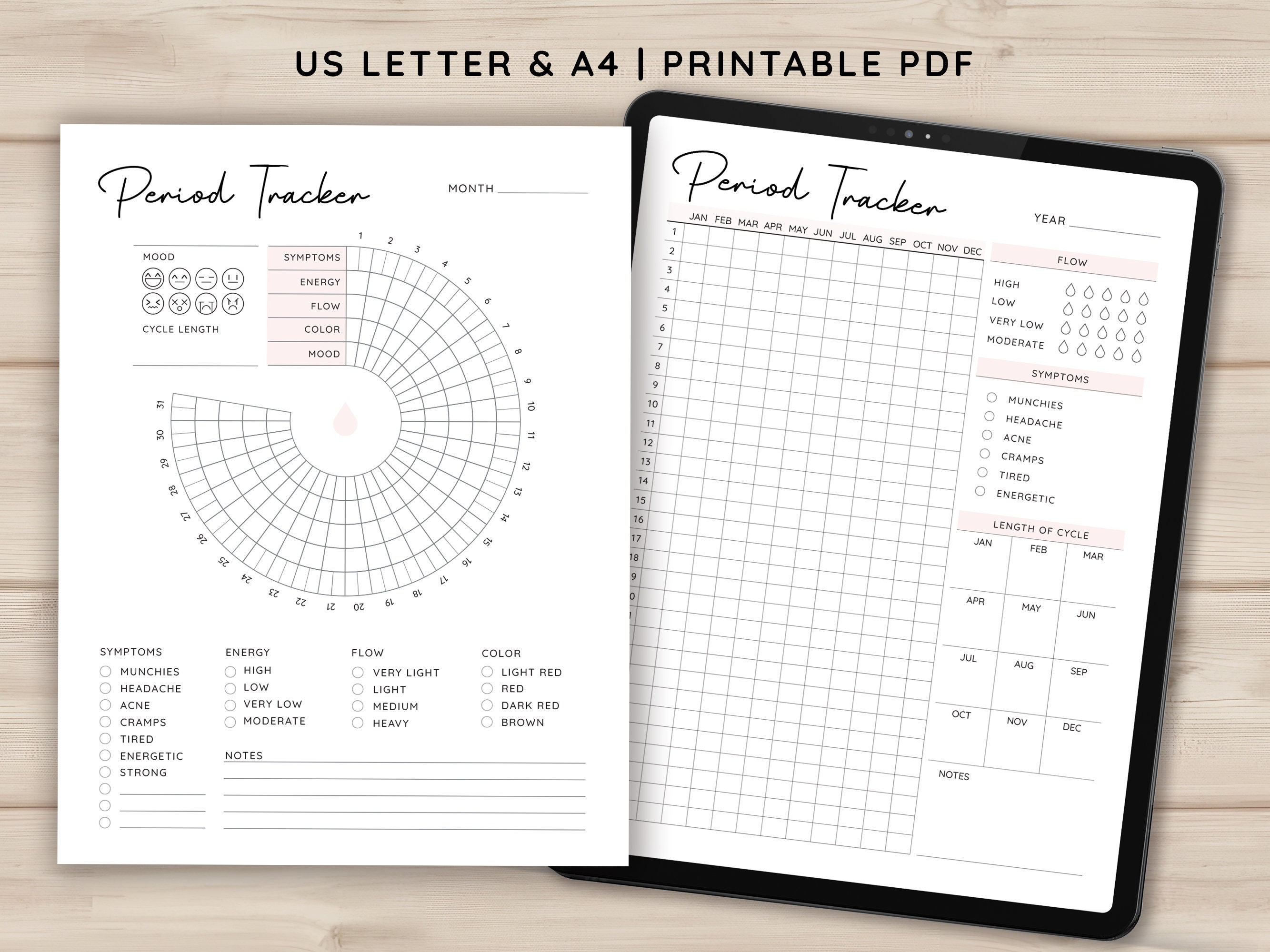 Minimal Period Tracker Digital Women Period Planner, Cycle Tracker for ...