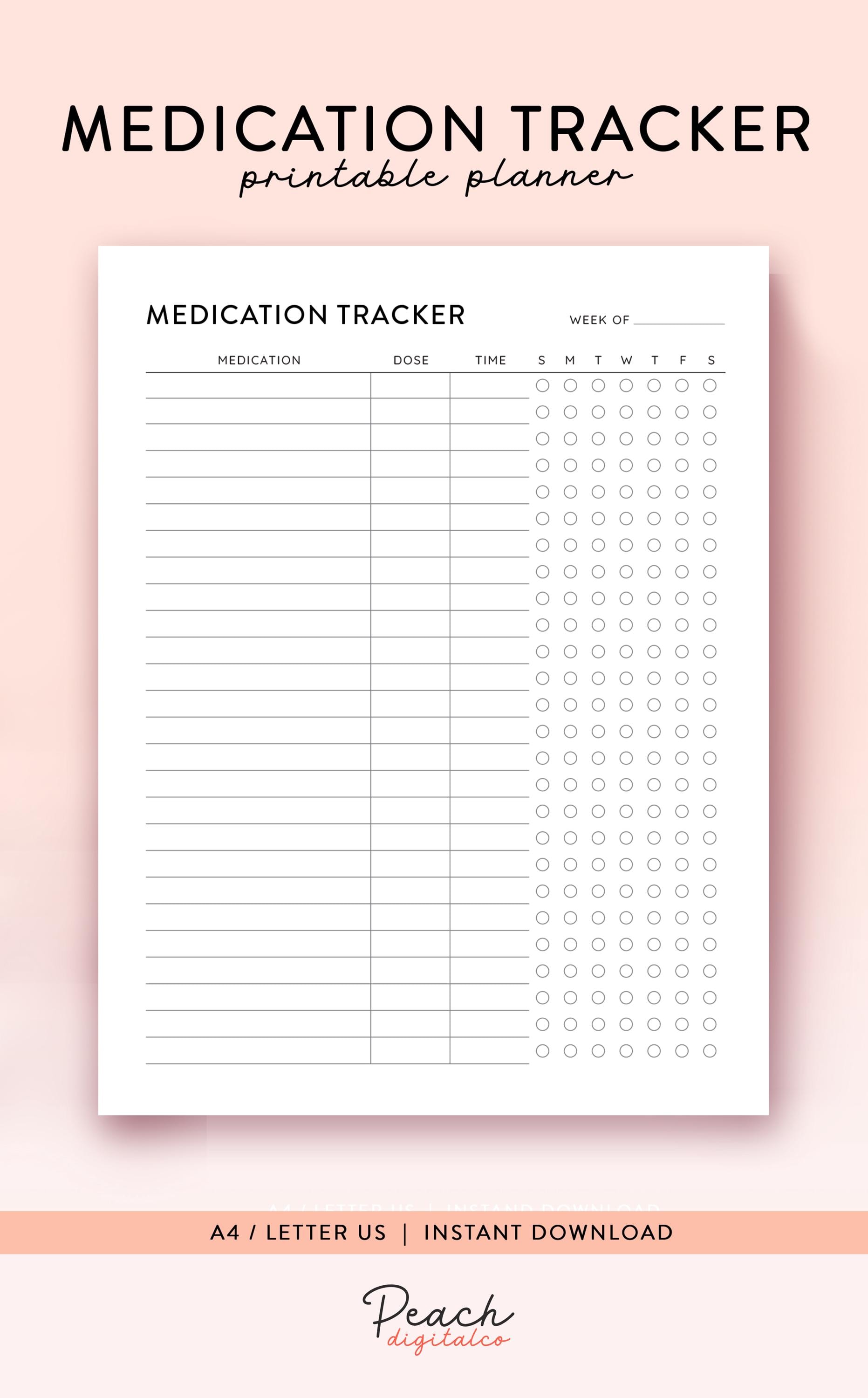 Medication Tracker Printable, Medication Log, Medication Chart ...