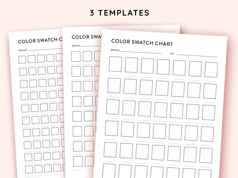 Color Swatch Chart Blank Color Chart Printable Color Swatch Template ...
