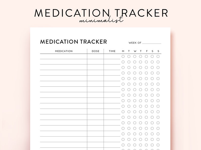 Medication Chart Printable Medication Log Medication Tracker Medication ...