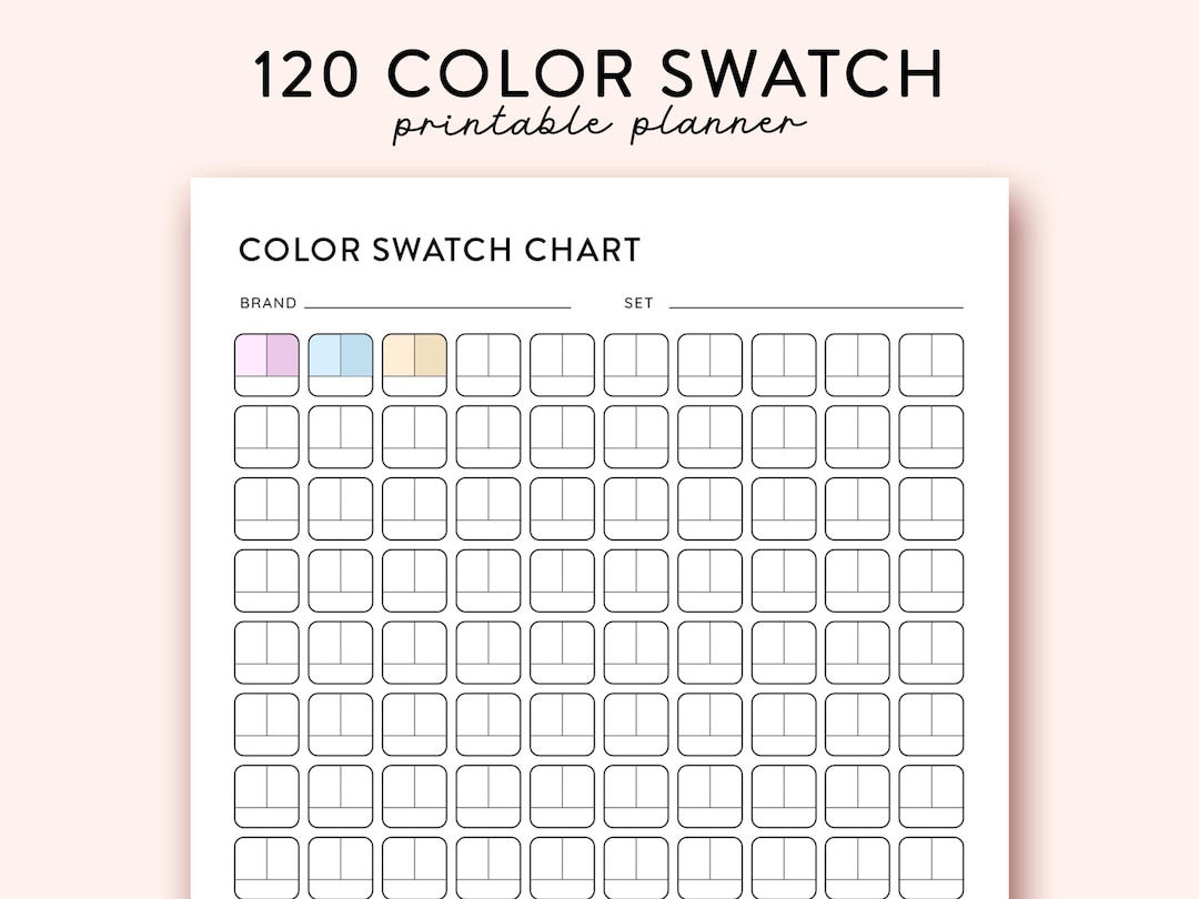 Color Swatch Chart Blank Color Chart Printable Color Swatch Template ...