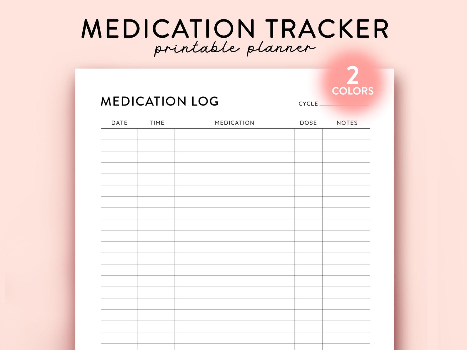 Medication Tracker Printable, Medication Log, Medication Chart ...