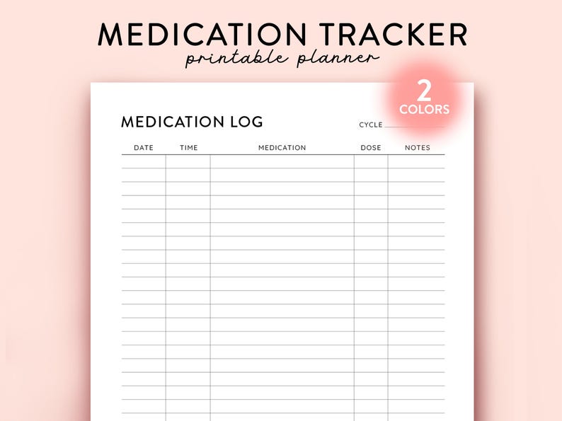Medication Tracker Printable, Medication Log, Medication Chart ...